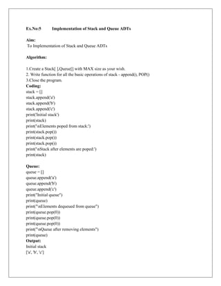 analysis of data structure design programs | PDF