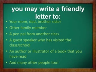 How to Write a Friendly Letter | PPTX