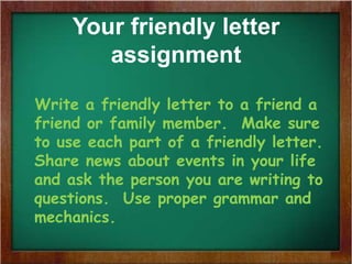 How To Write A Friendly Letter Powerpoint