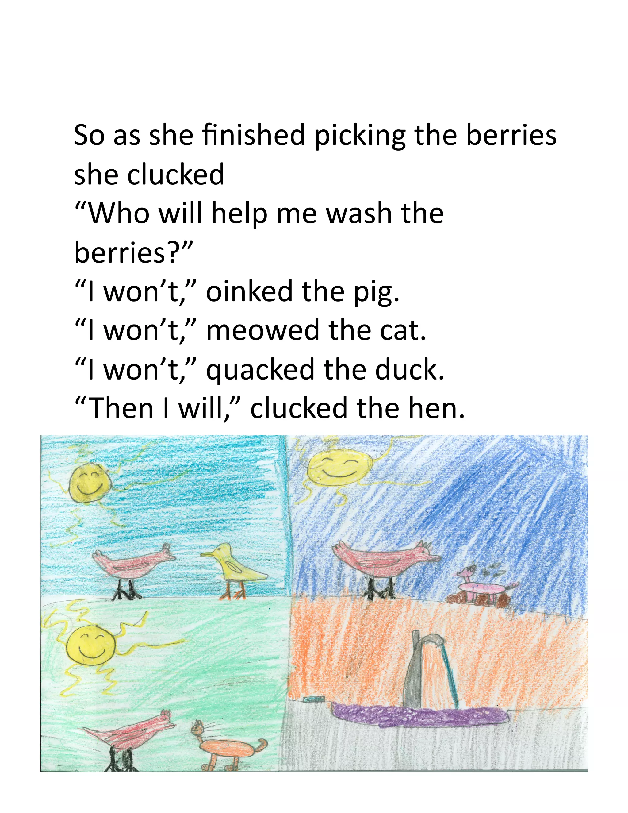 A dthe little red hen and the bush of beries | PDF