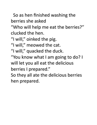 A dthe little red hen and the bush of beries | PDF