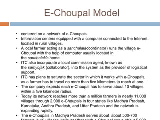 (e-Choupal Model of ITC)- Rural Marketing | PPTX