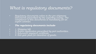 Regulatory Documents | PPTX | Business | Business and Finance