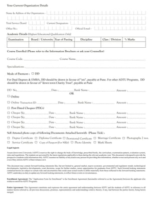 Adtu admission form | PDF