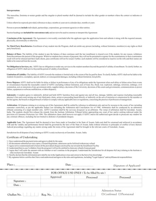 Adtu admission form | PDF