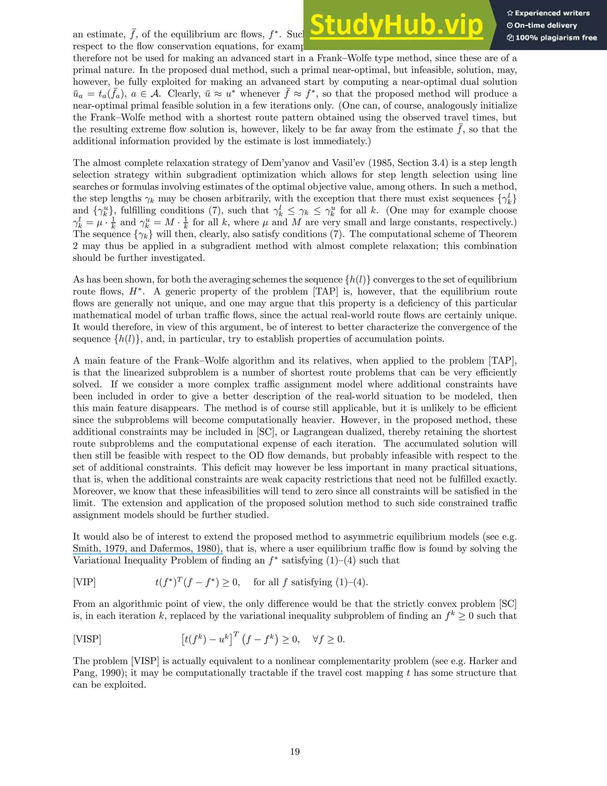 A Dual Scheme For Traffic Assignment Problems | PDF
