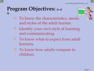 ADULT LEARNERS POWERPOINT | PPT