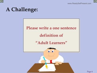 ADULT LEARNERS POWERPOINT | PPT