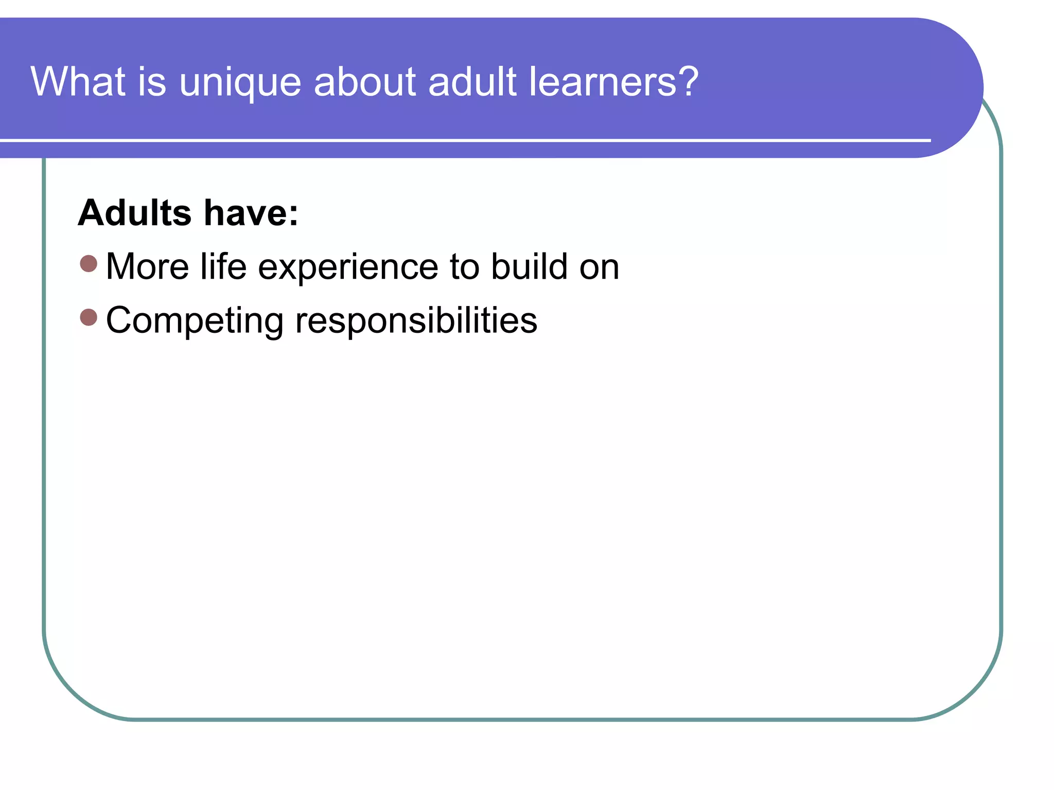 Adult Learning Styles | PPT