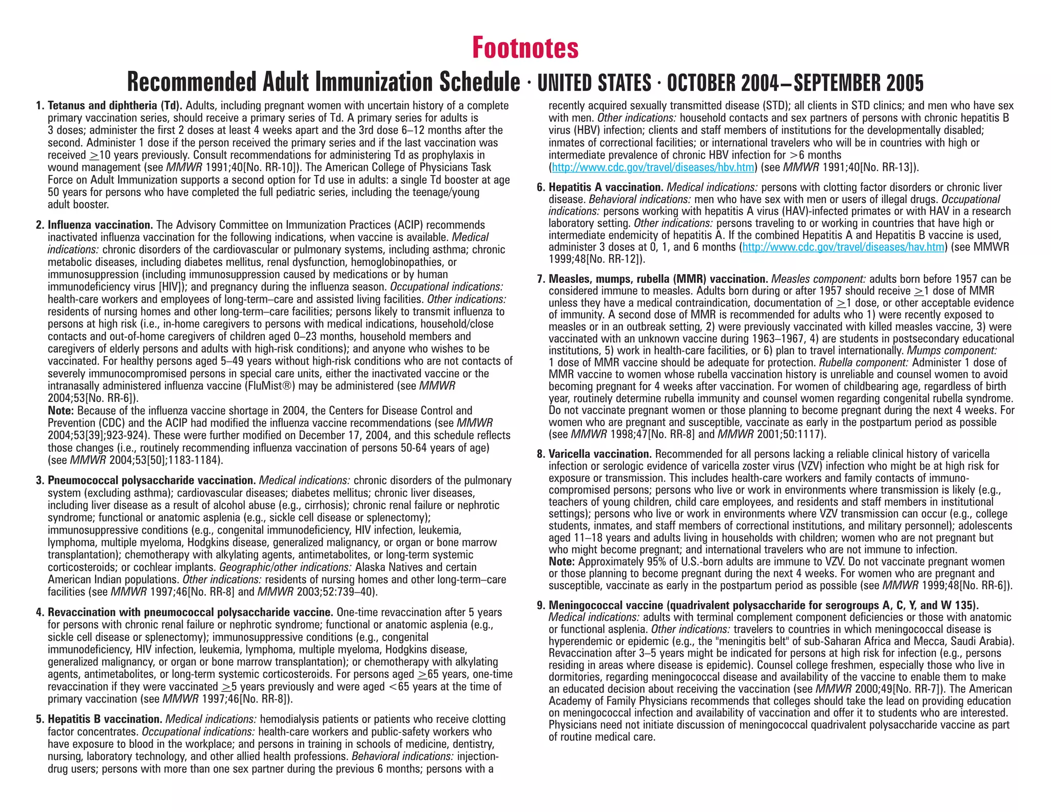 Adult schedule-immunization | PDF