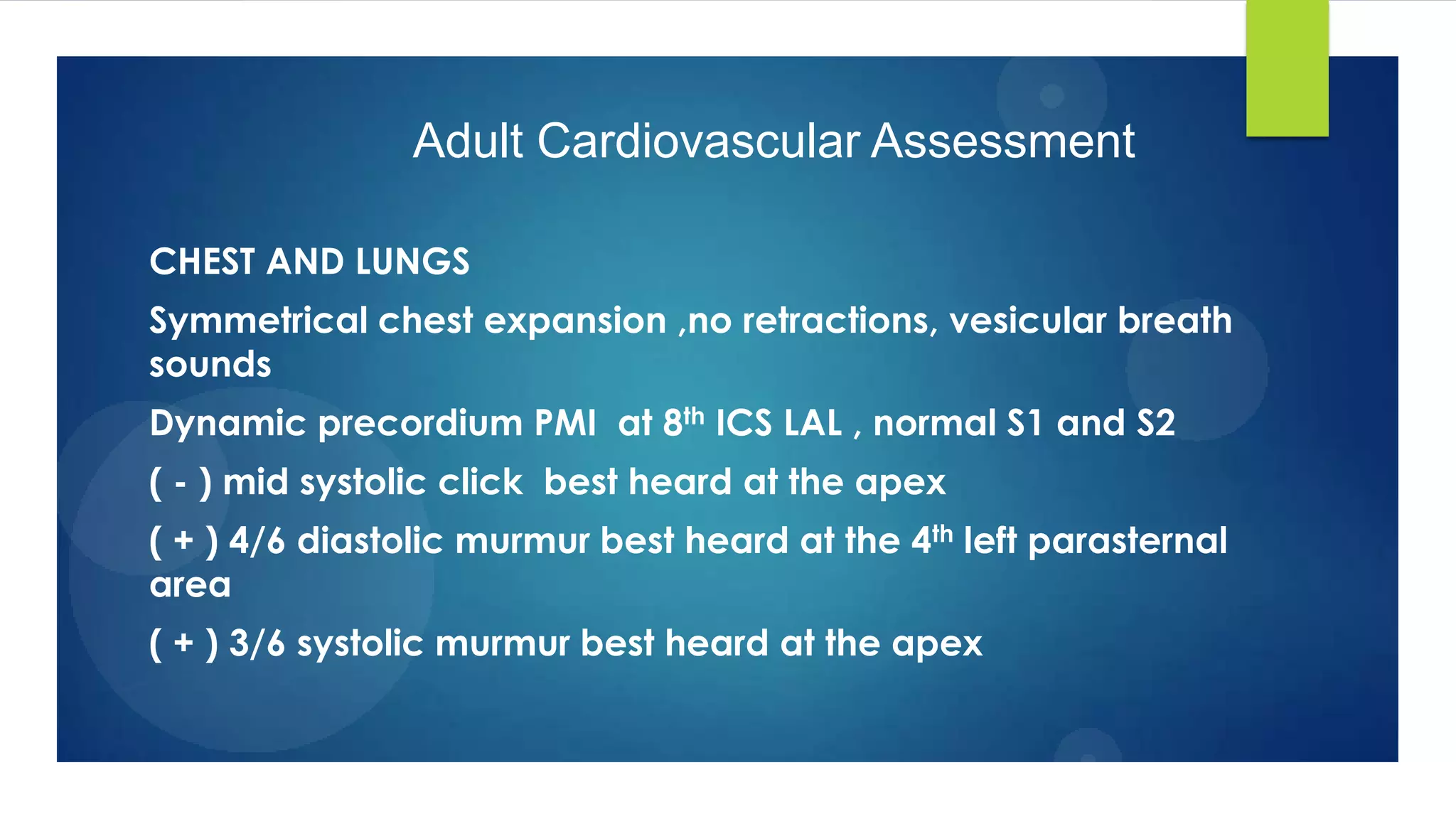 Adult cardiovascular assessment true copy | PPTX