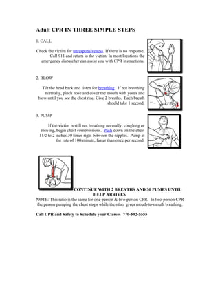 Adult Cpr In Three Simple Step1 | PDF