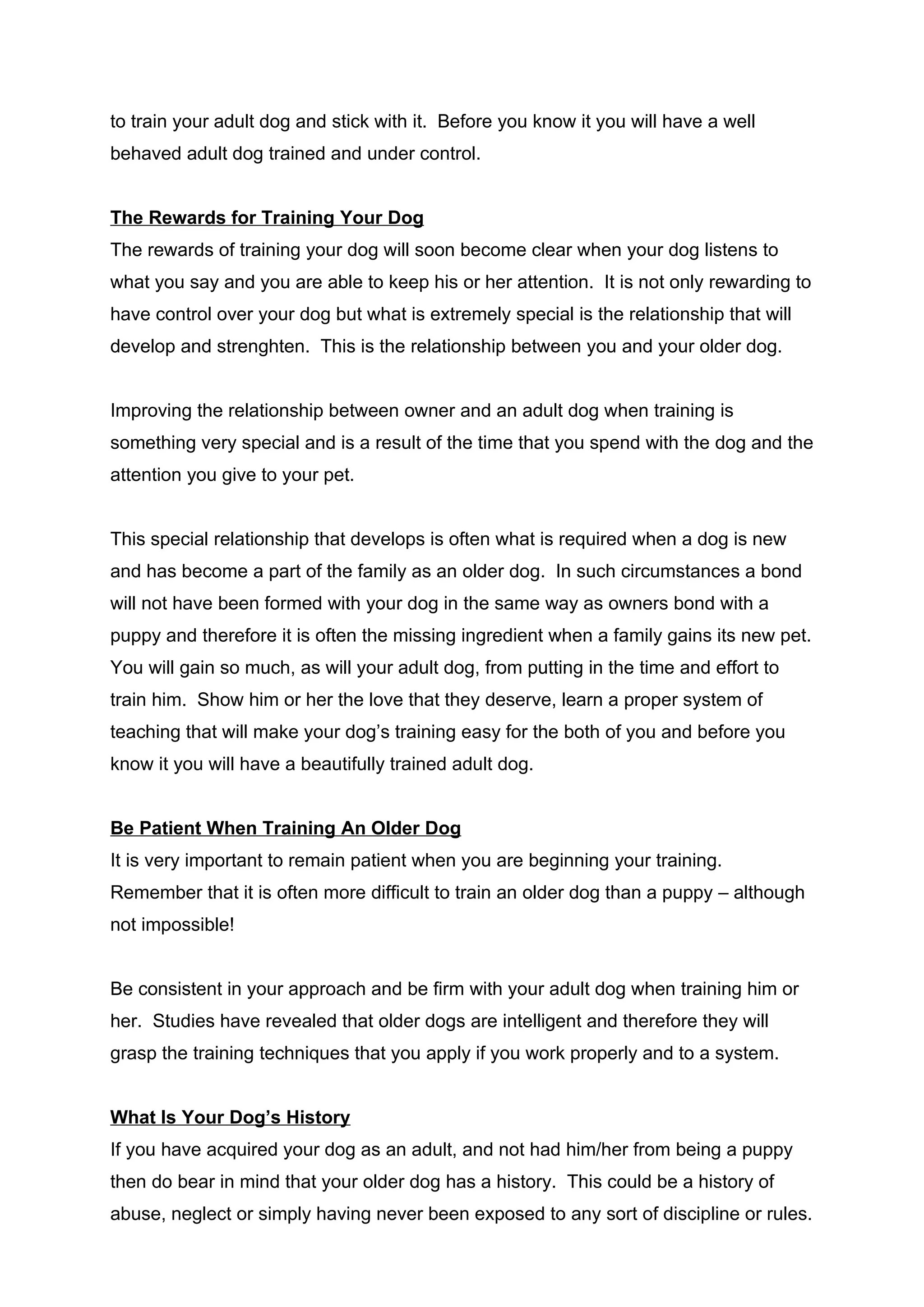 Adult dog training | PDF