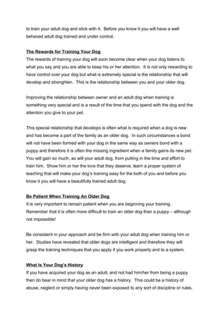 Adult dog training | PDF