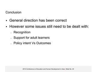 Adult Education: Skills Upgrading Vs 2nd Chance for Qualification | PPT