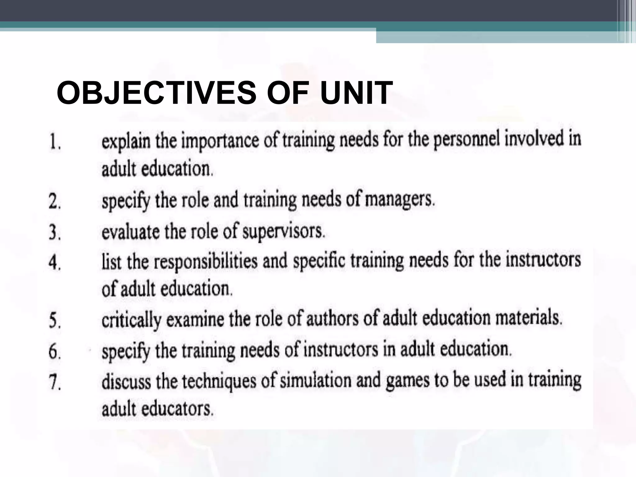 Adult Education (Unit -07).pptx | Adult Education | Education