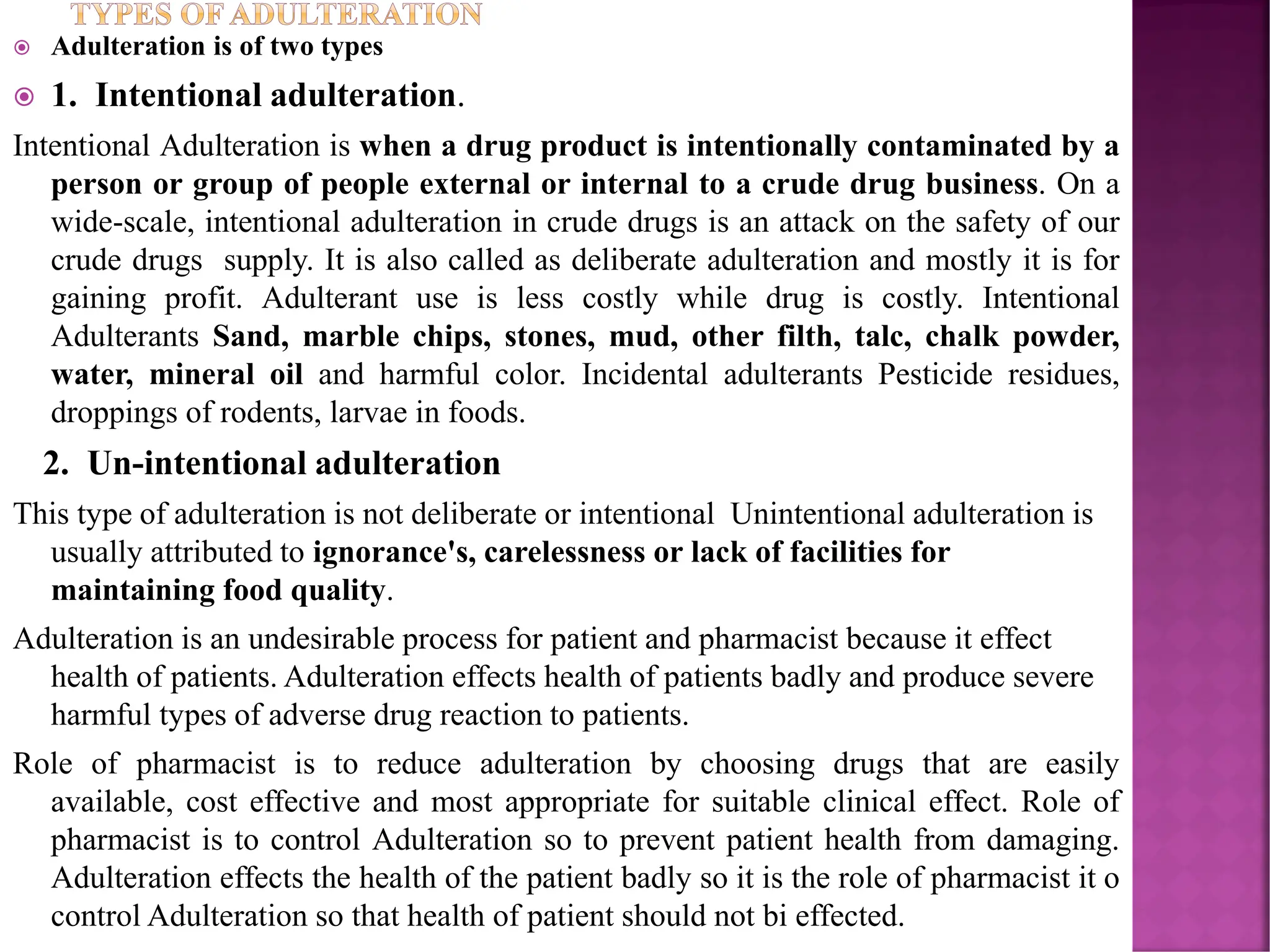 ADULTERATION-1.pdf related to adulteration and it's causes it's types ...