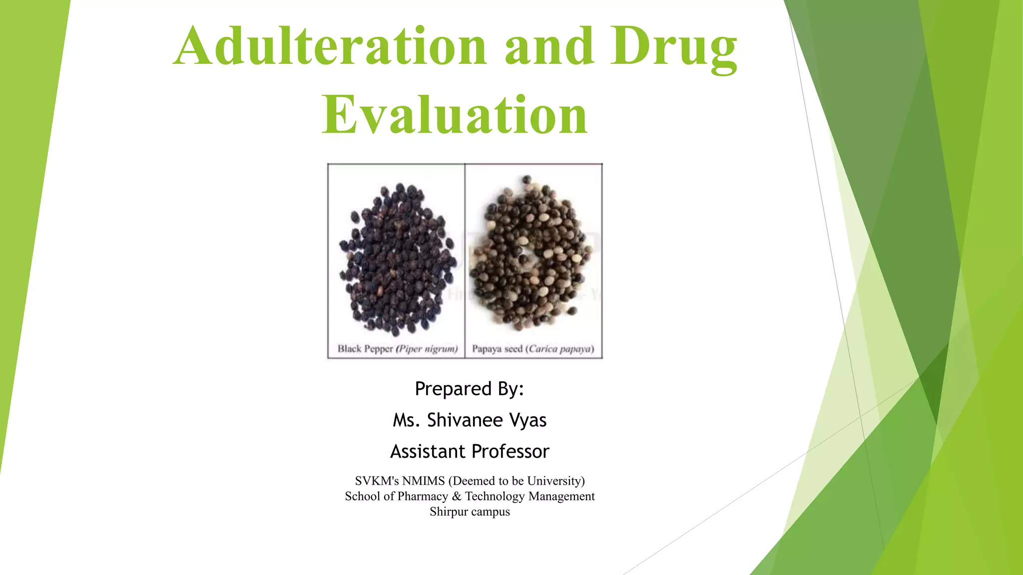 Drug Adulteration Detection Methods | PPT
