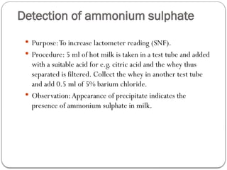 Detecting Milk Adulteration: Safeguarding Quality and Health | PPTX