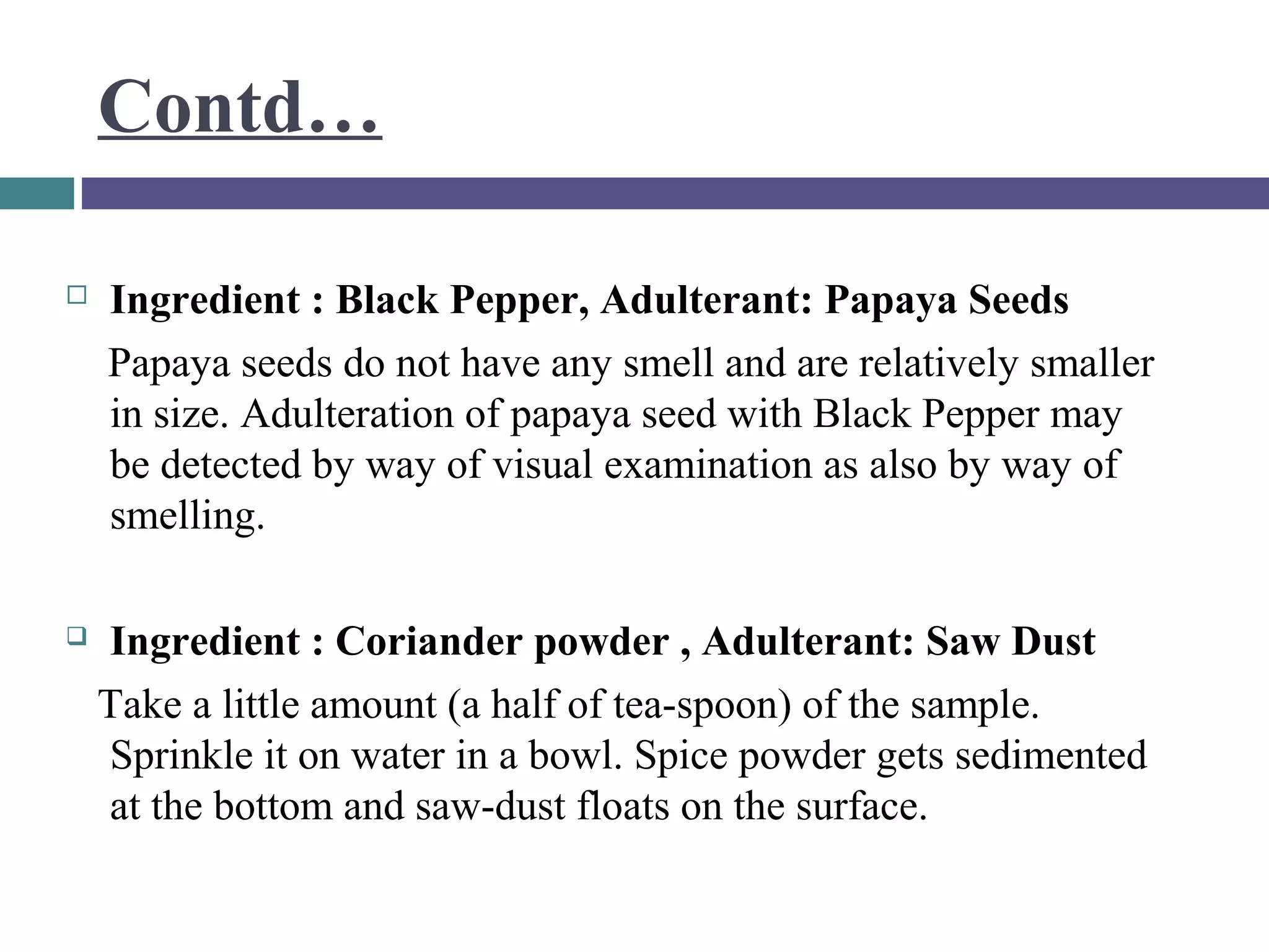 Adulteration in foods | PPT