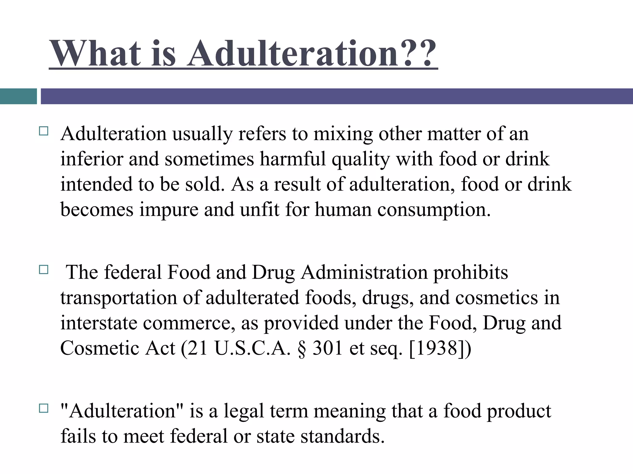 Adulteration in foods | PPT