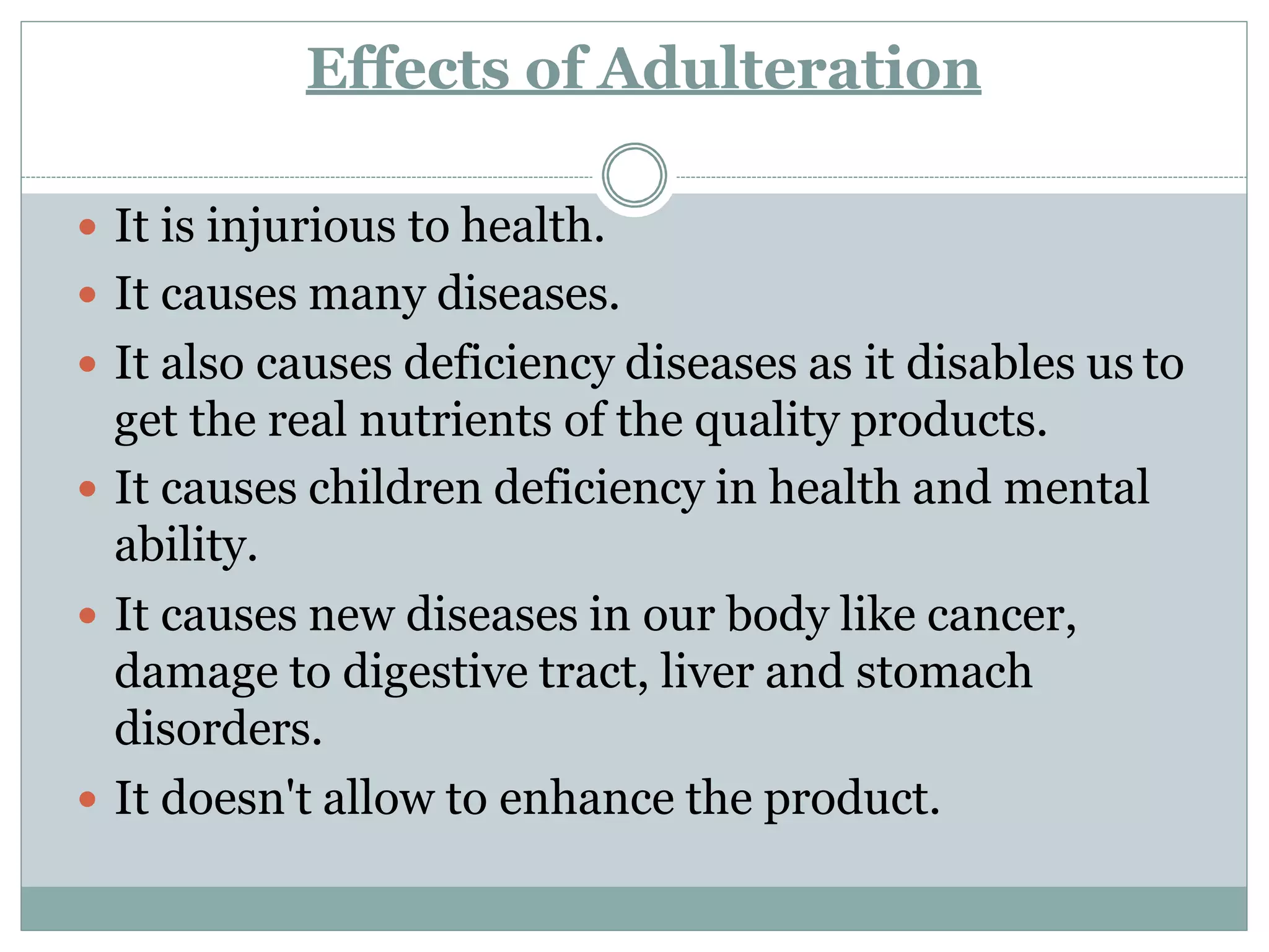 Adulteration in meat | PPTX | Chemistry | Science