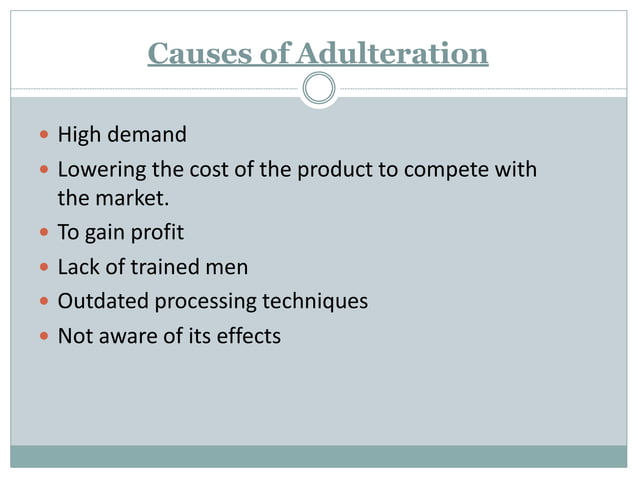 Adulteration in meat | PPTX | Chemistry | Science