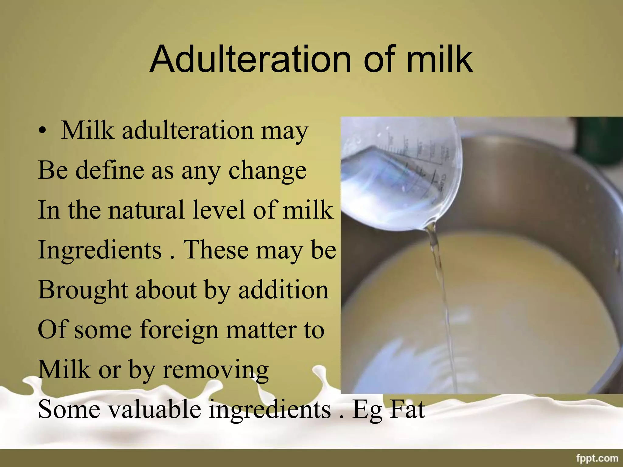 Adulteration in milk | PPT