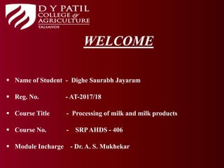 Adulteration in milk saurabh dighe | PPTX