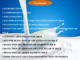 Adulteration in milk saurabh dighe | PPTX