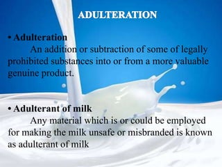 Adulteration in milk saurabh dighe | PPTX