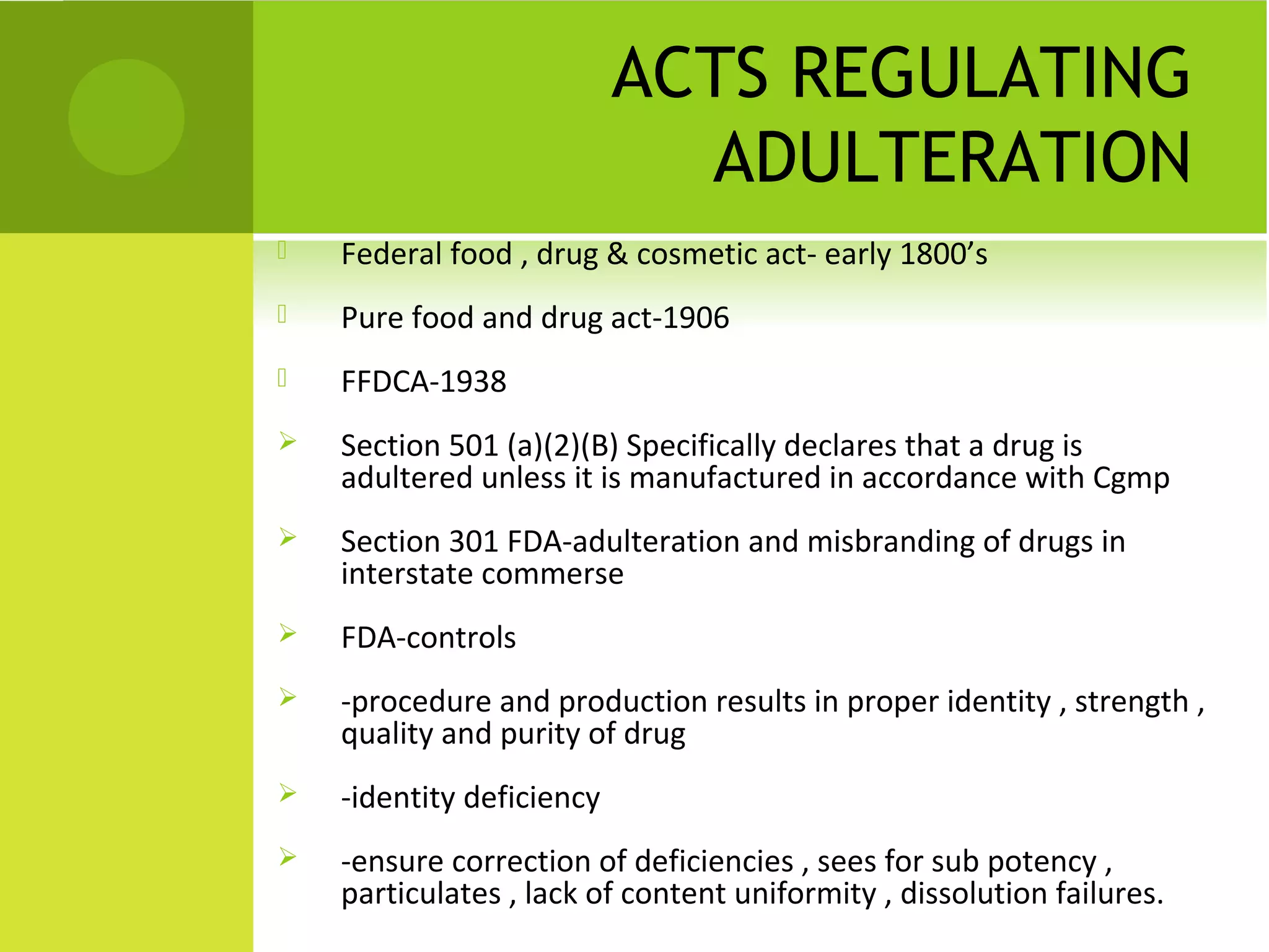 Adulteration & misbranding | PPT