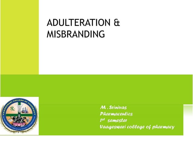 Adulteration & misbranding | PPT