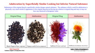 Adulteration of Crude Drug and Evaluation Methods | PDF