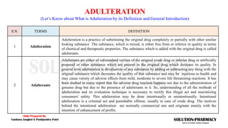 Adulteration of Crude Drug and Evaluation Methods | PDF