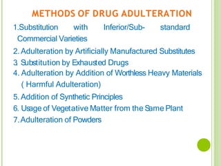 Adulteration of crude drugs | PPTX