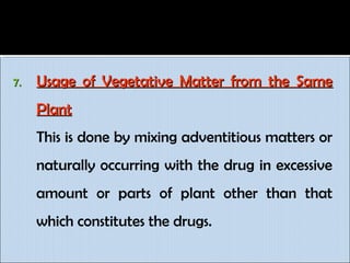 Adulteration of drugs | PPT
