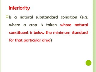 Adulteration of drugs_ Dr.U.Srinivasa, Proffessor and Head, Srinivas ...