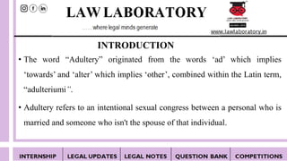 Adultery Law in India | PPTX