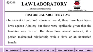 Adultery Law in India | PPTX