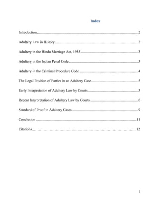 Adultery Law in India | DOCX