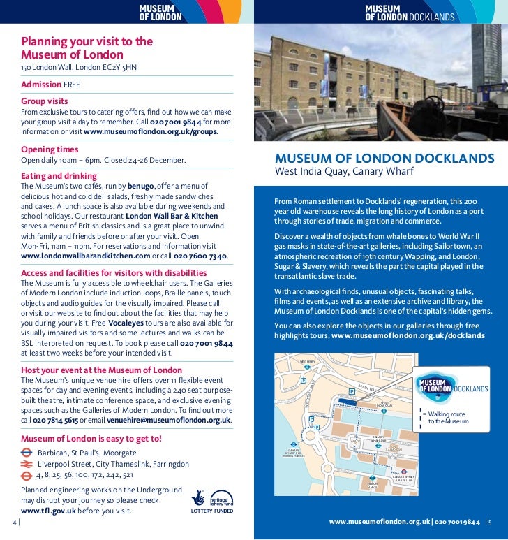 Museum of London Adult events leaflet
