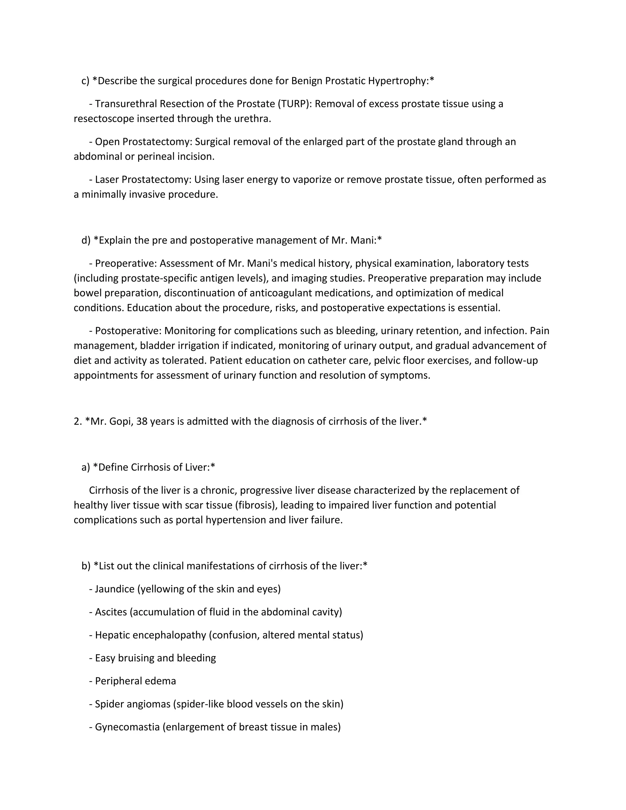 Mgr university bsc nursing adult health previous question paper with answers | DOCX