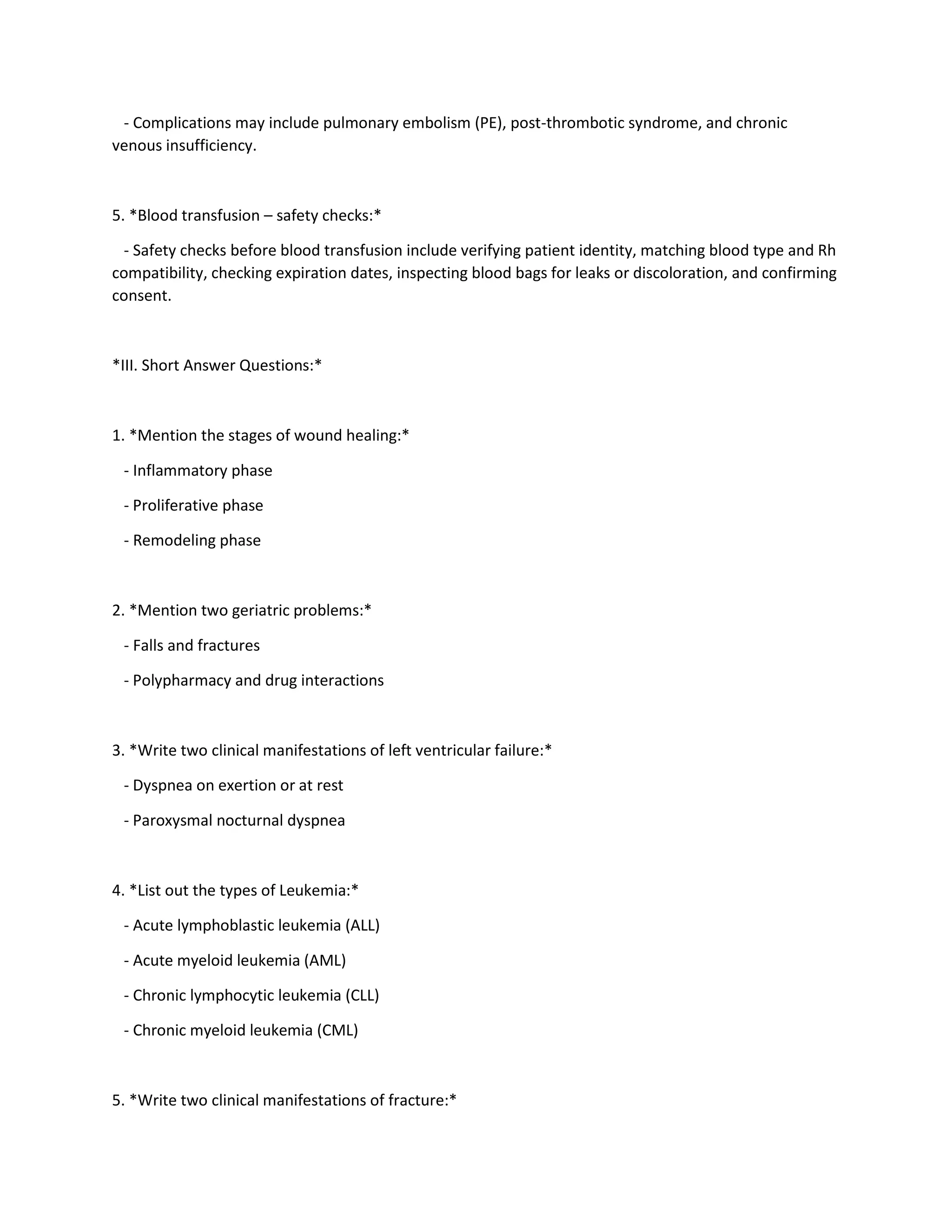 Mgr university bsc nursing adult health previous question paper with ...