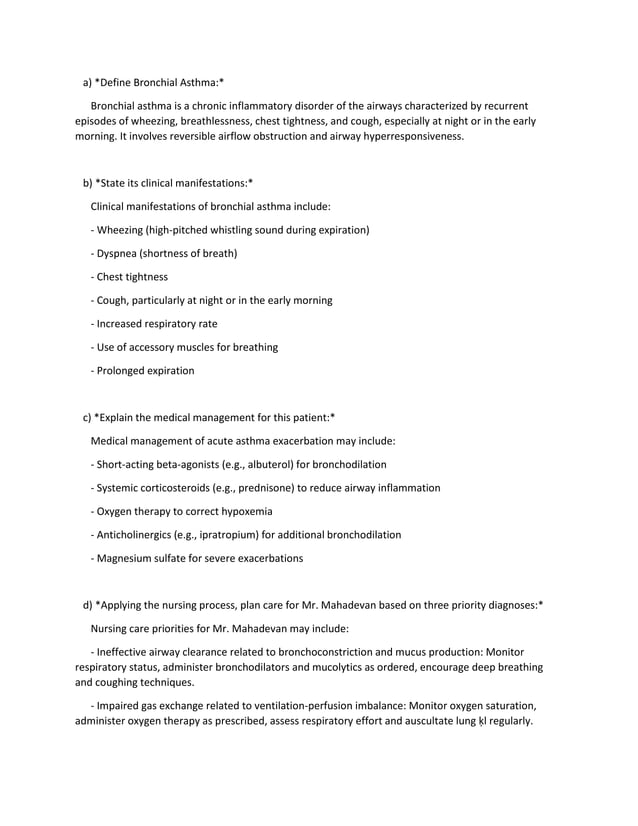 Mgr university bsc nursing adult health previous question paper with ...