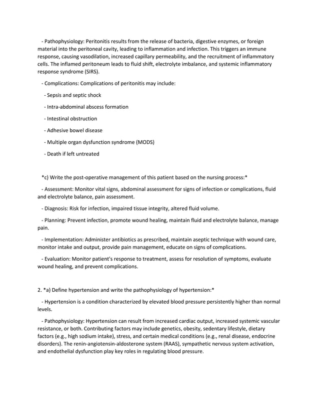 Mgr university bsc nursing adult health previous question paper with answers | DOCX | Lung and ...