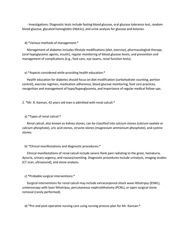 Mgr university bsc nursing adult health previous question paper with answers | DOCX | Lung and ...