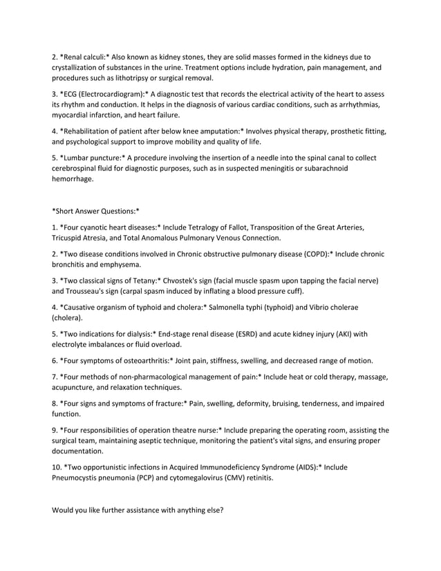 Mgr university bsc nursing adult health previous question paper with ...