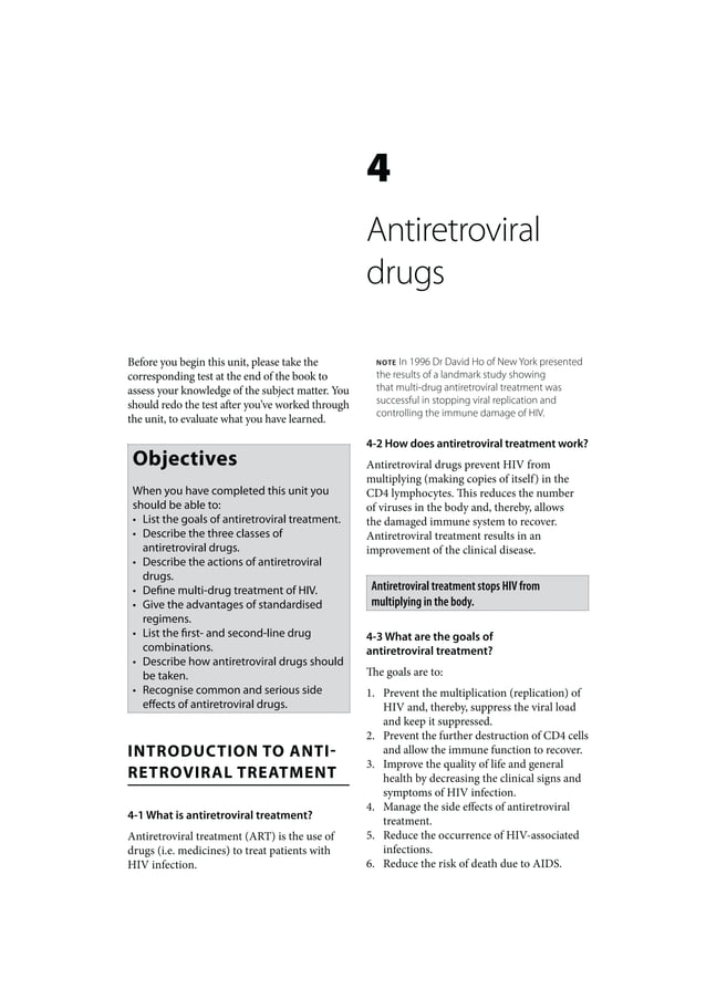 Adult HIV: Antiretroviral drugs | PDF