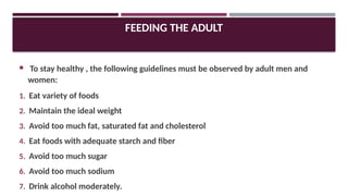 ADULTHOOD-NUTRITION AND DIETATITICS( FIRST SEM) | PPT